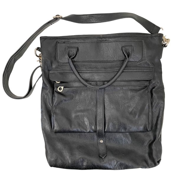 Co-lab | Bags | Colab Black Vegan Leather Convertible Tote Laptop Bag ...